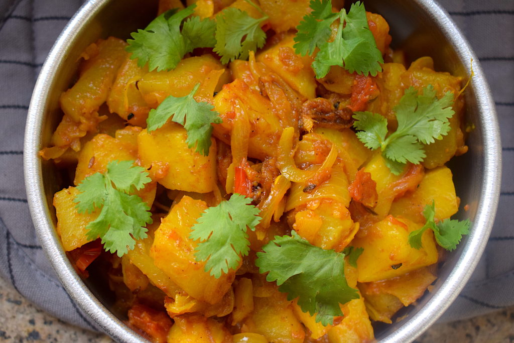 Pumpkin fry with potatoes | Veg recipes - Recipes for the regular homecook